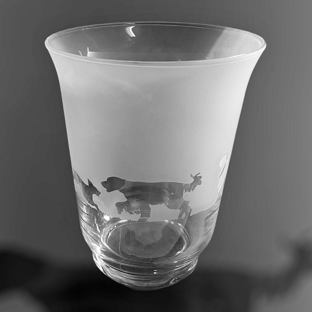 GORDON SETTER VASE | 18cm Clear Flared Glass Vase or Candleholder With ...