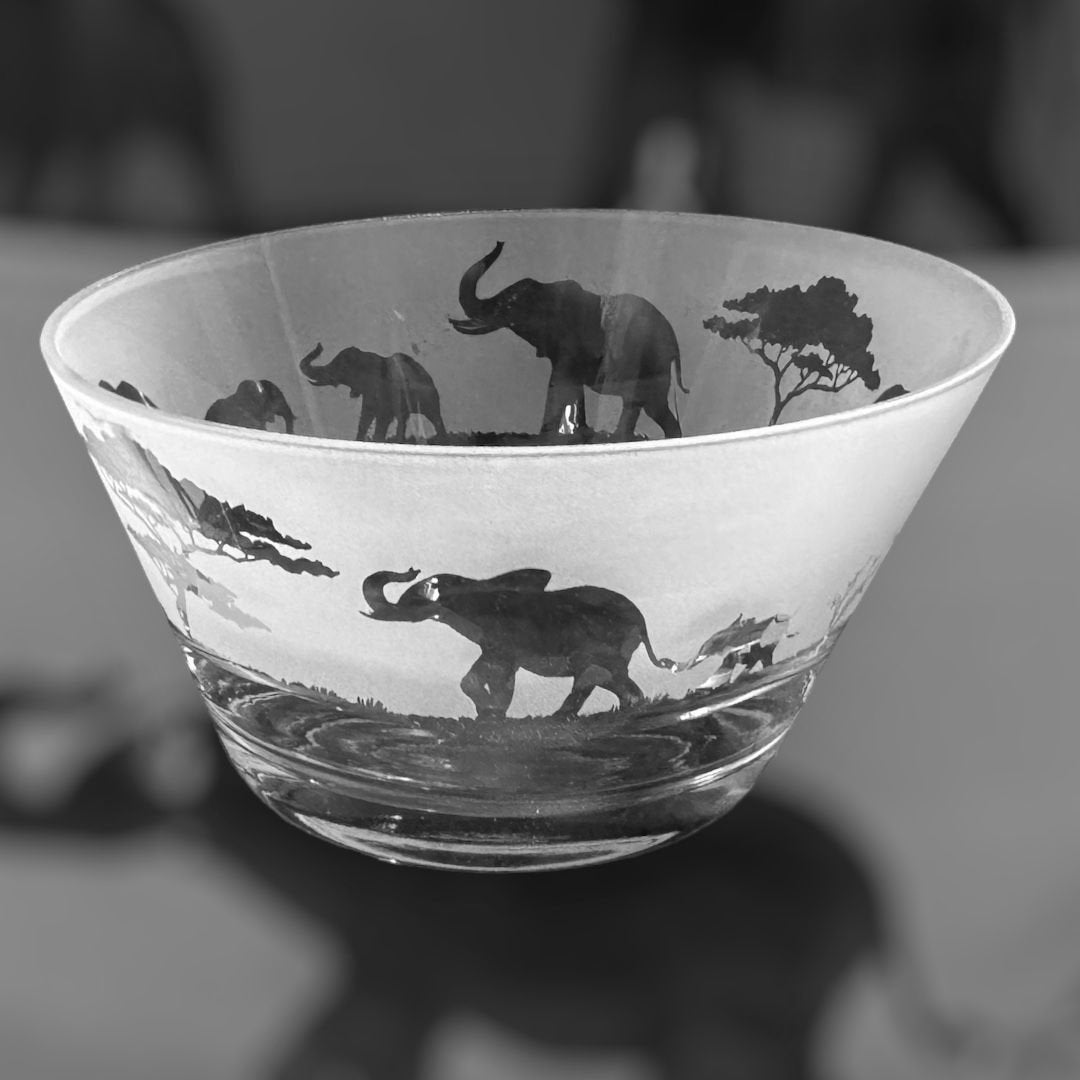 ELEPHANT CRYSTAL BOWL | Clear Crystal Glass 13.5cm Bowl With Elephant ...