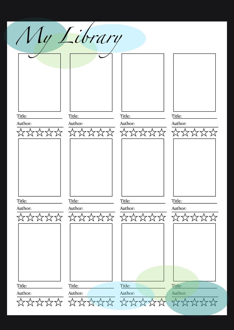 Reading Journal Digital Print in Greens - Etsy