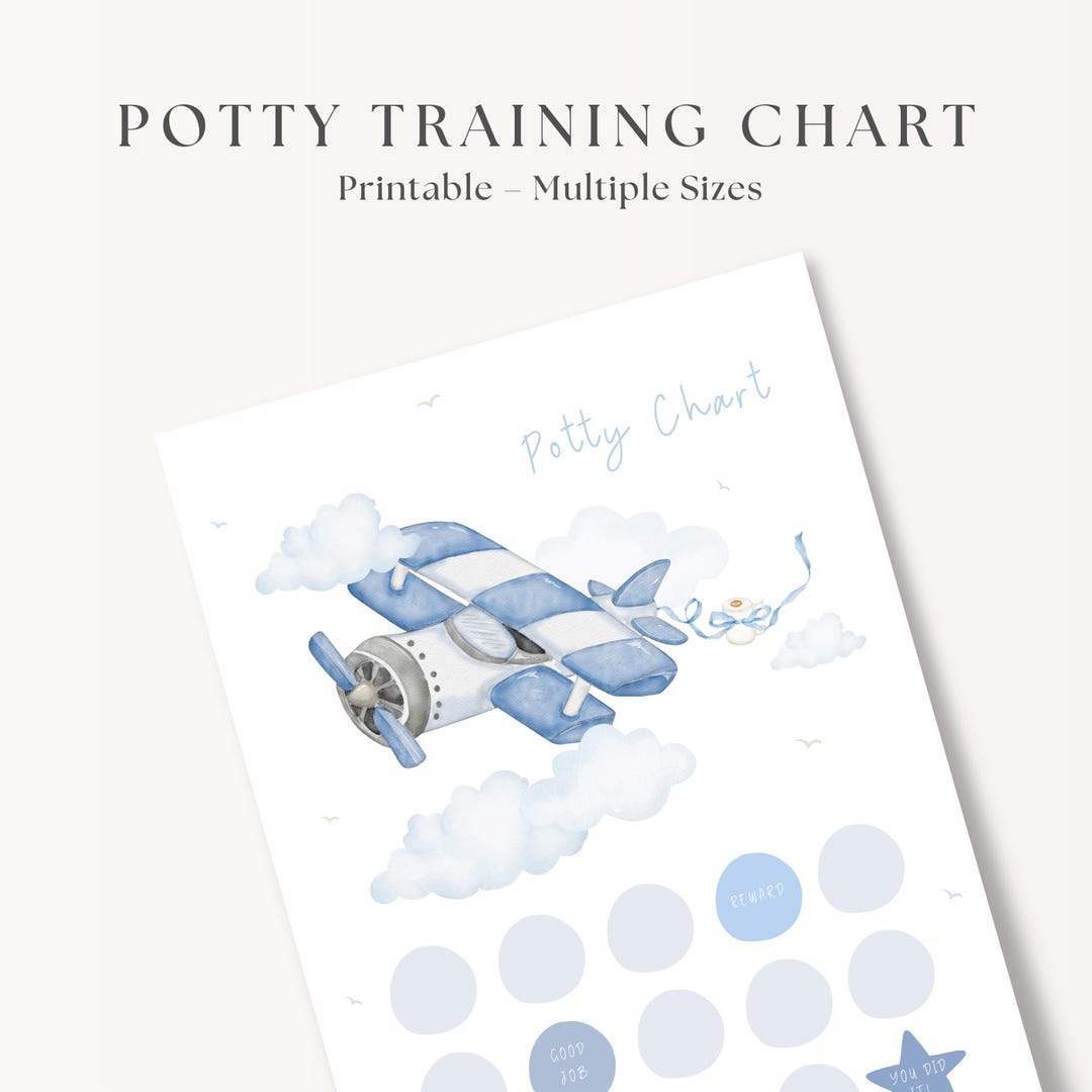 Airplane Potty Chart for Kids – Toilet Training Tracker – A4 US Letter ...