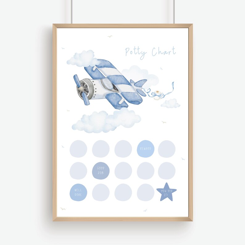 Airplane Potty Chart for Kids – Toilet Training Tracker – A4 US Letter ...