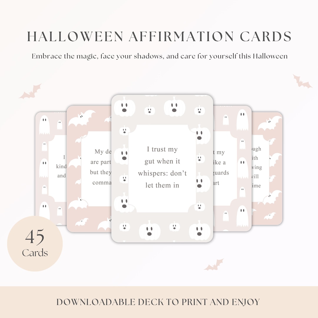 Halloween Affirmation Cards – 45 Spooky Self-love Prints | Printable ...
