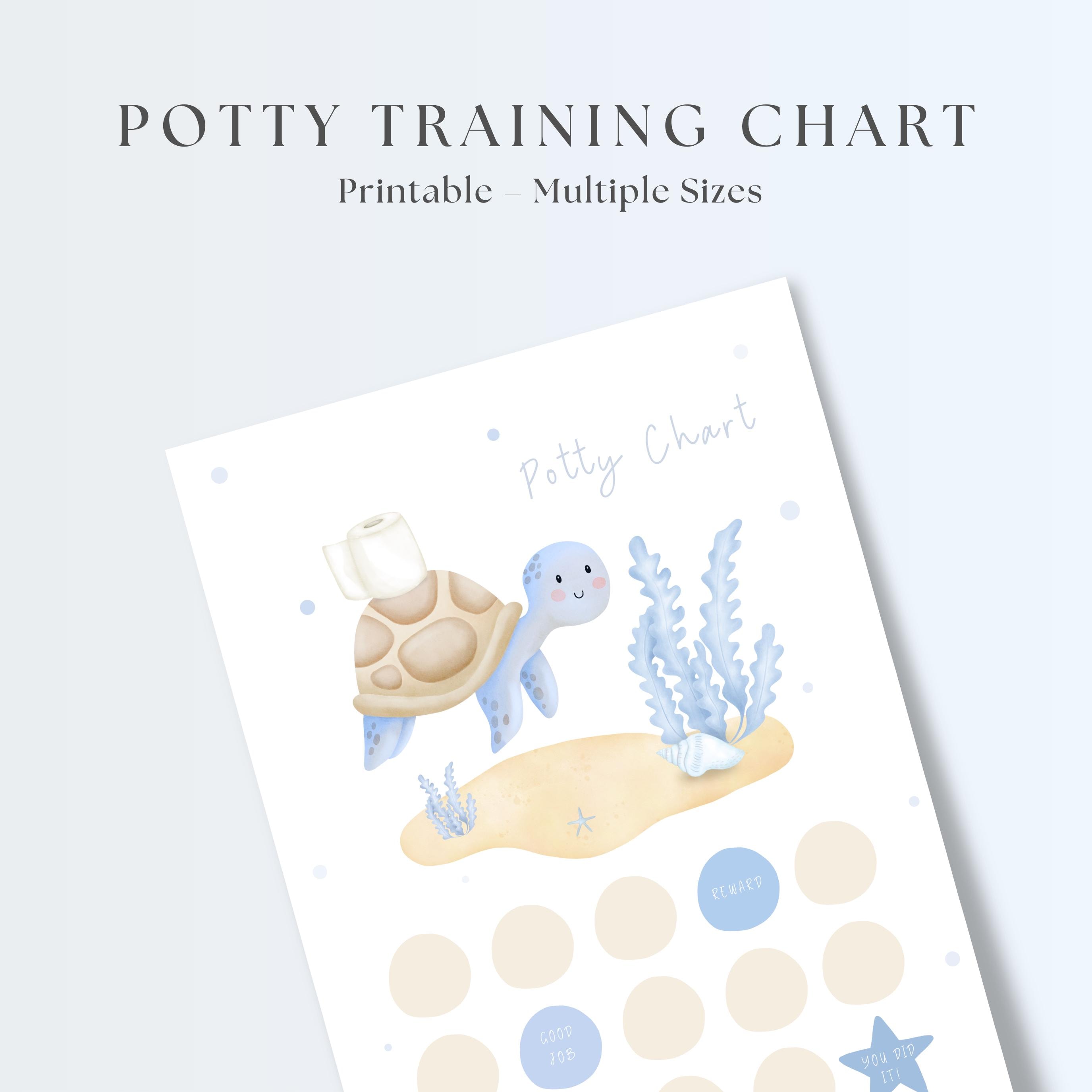 Printable Potty Chart Turtle | Toilet Training Chart for Kids | Blue ...
