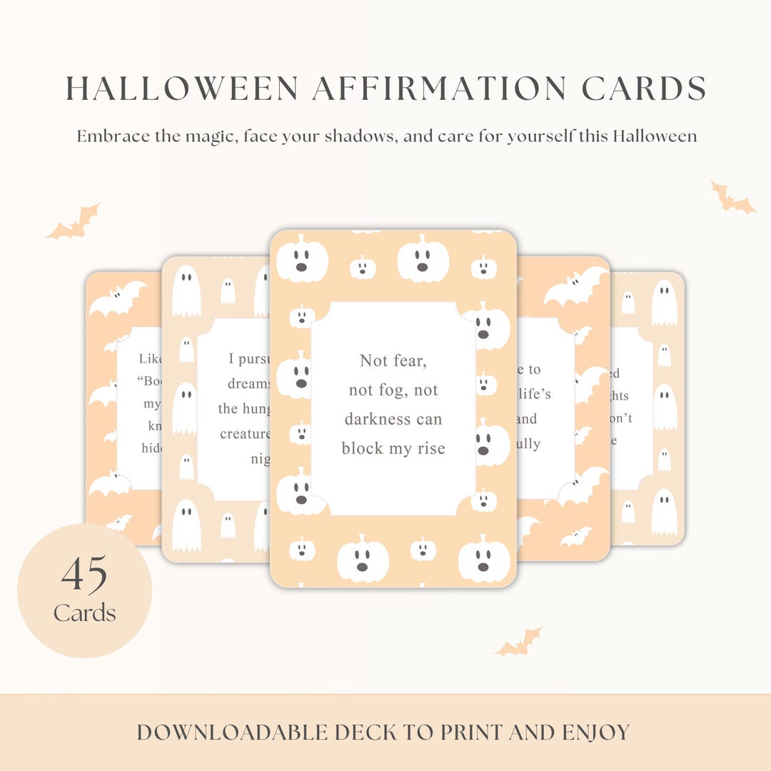Halloween Affirmation Cards – 45 Printable Positive Quotes | Spooky ...