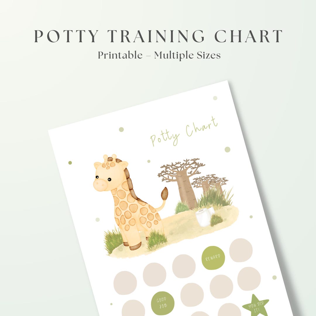 Potty Chart Giraffe – Printable Safari Potty Training Chart ...
