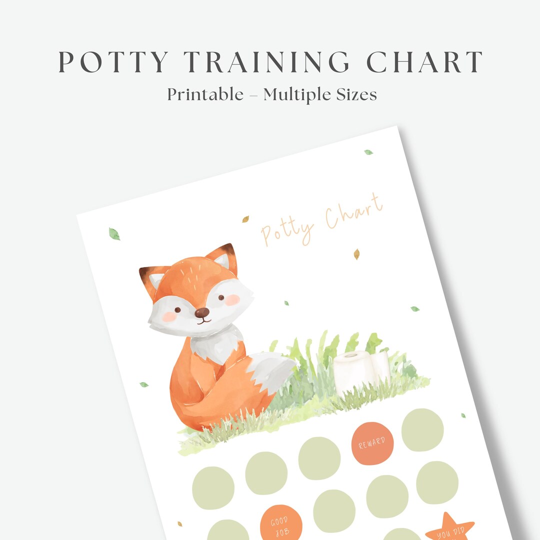 Fox Potty Training Chart Printable | Toddler Potty Chart Soft ...