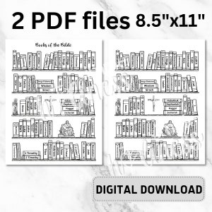 Catholic Bible Reading Coloring Tracker- Bookshelf Style DIGITAL ...