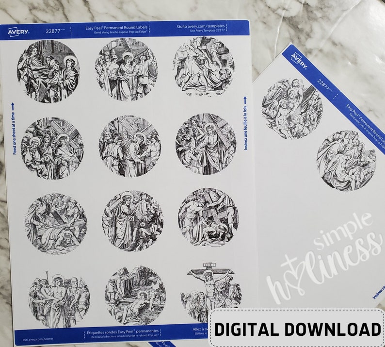 Stations of the Cross 2" Stickers Template- DIGITAL DOWNLOAD - Etsy