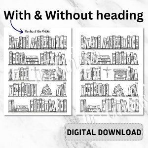 Catholic Bible Reading Coloring Tracker- Bookshelf Style DIGITAL ...
