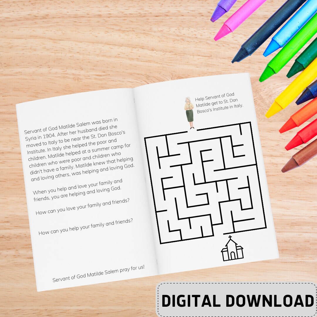 Simple Holiness for Kids Saint Activity Worksheets- DIGITAL DOWNLOAD - Etsy