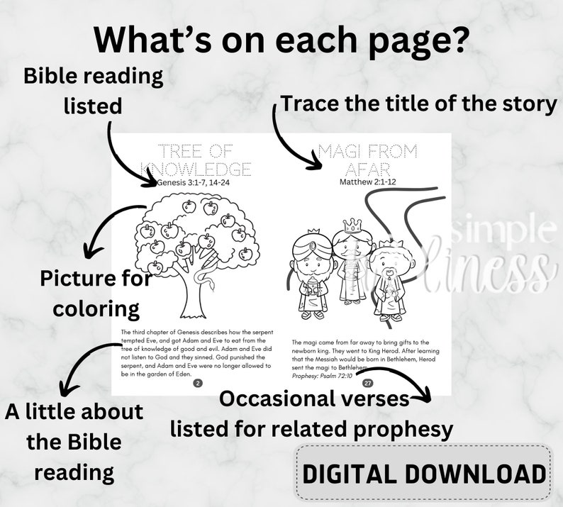 Parish/school Use- Kids Jesse Tree Booklet & Coloring Pages- DIGITAL ...