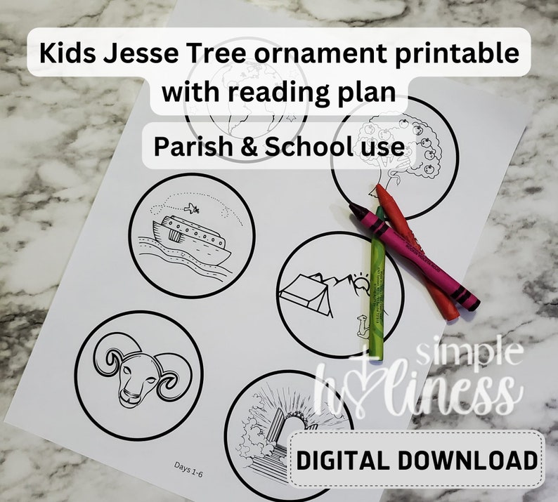 Parish/school Use- Kids Jesse Tree Ornaments- DIGITAL DOWNLOAD - Etsy