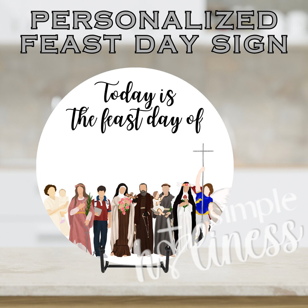 Personalized Saint Feast Day Sign, Liturgical Living, Saint Reminder ...
