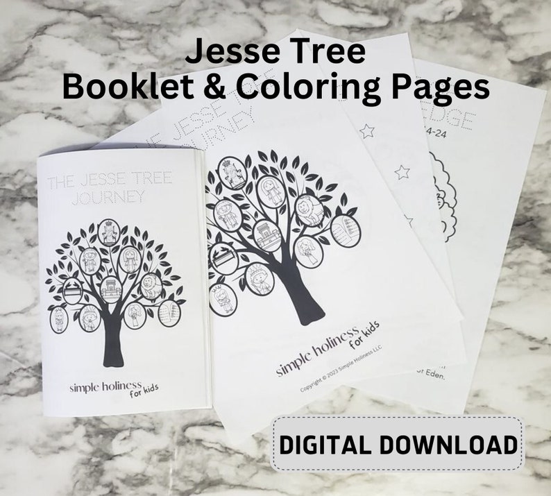 Kids Jesse Tree Booklet & Coloring Pages DIGITAL DOWNLOAD - Etsy
