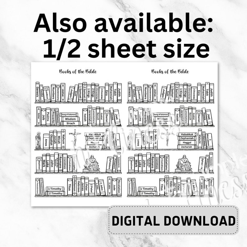 Catholic Bible Reading Coloring Tracker- Bookshelf Style DIGITAL ...