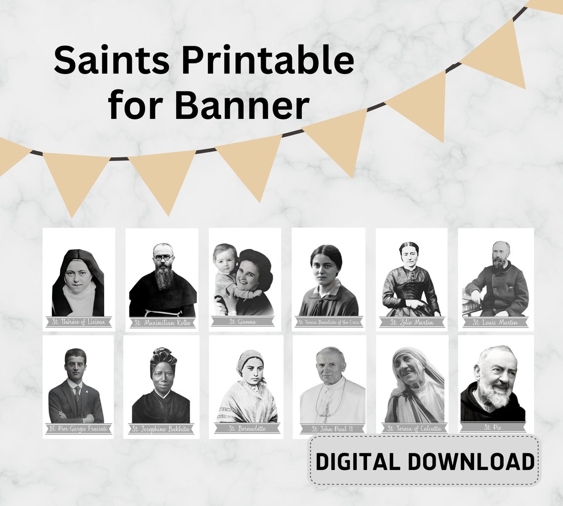 Saint Pictures for Banner DIGITAL DOWNLOAD - Etsy