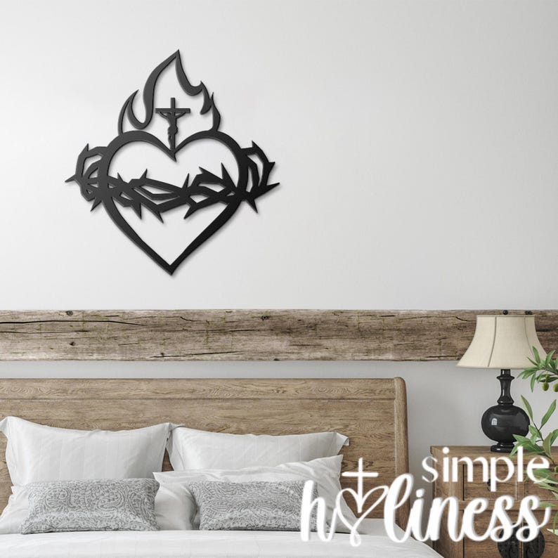 Sacred Heart of Jesus Metal Wall Art/catholic Sign, Home Decor, Door ...