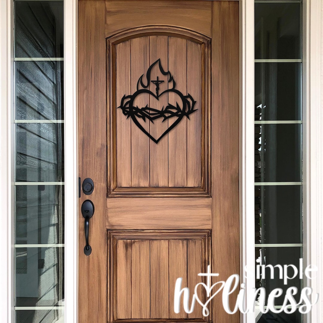 Sacred Heart of Jesus Metal Wall Art/catholic Sign, Home Decor, Door ...