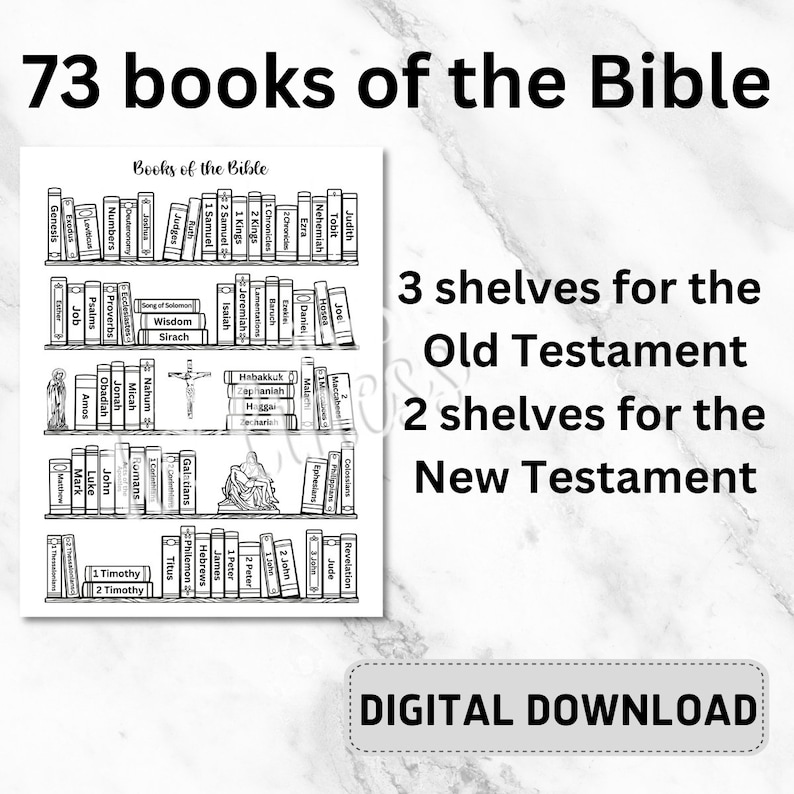 Catholic Bible Reading Coloring Tracker- Bookshelf Style DIGITAL ...