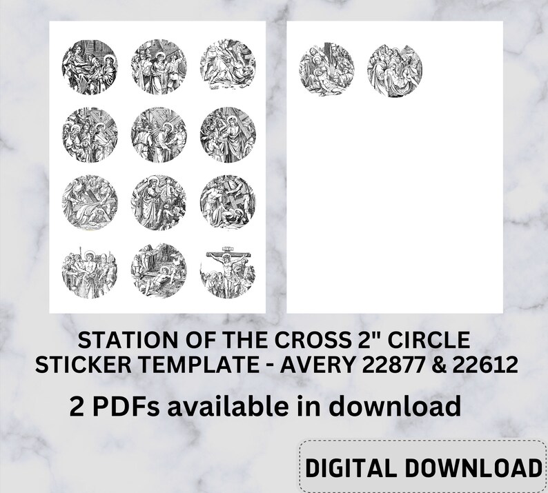 Stations of the Cross 2" Stickers Template- DIGITAL DOWNLOAD - Etsy