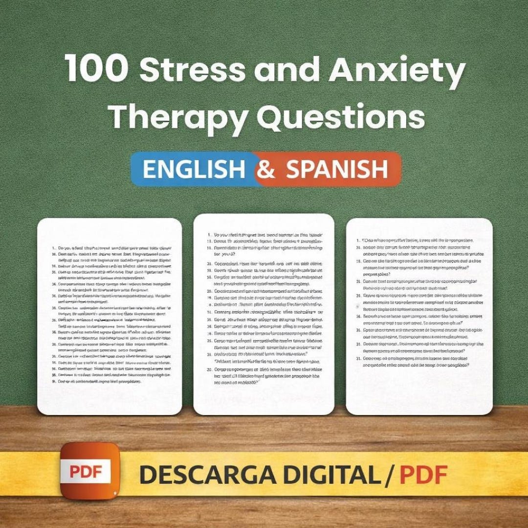 Stress & Anxiety Therapy Questions: Bilingual Prompts (PDF Download) - Etsy