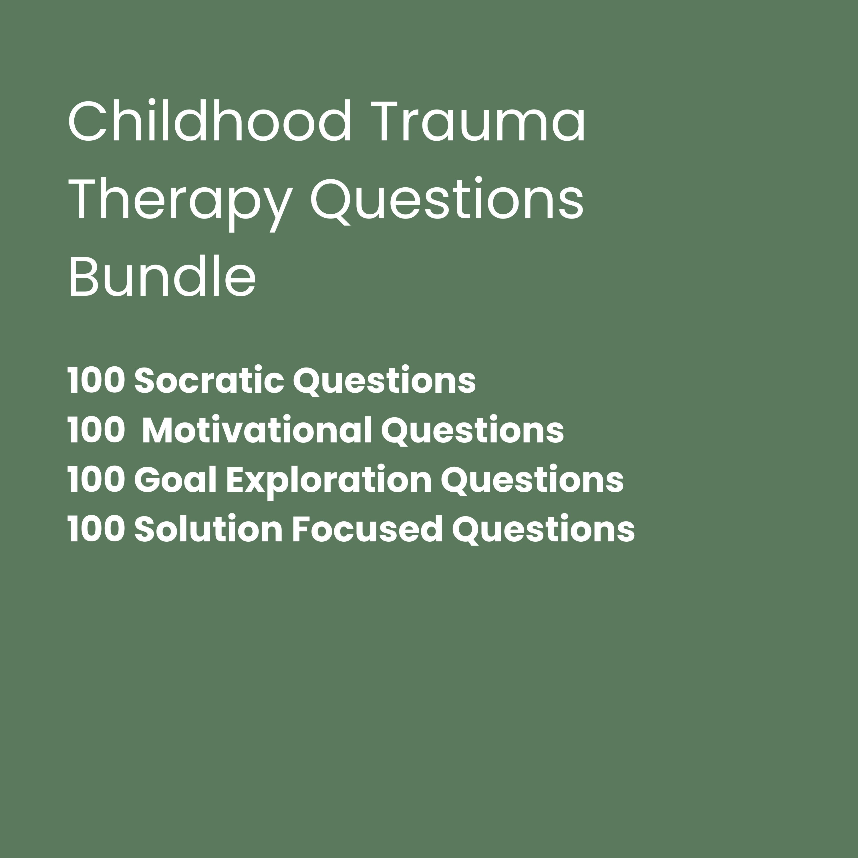 CBT Therapy Questions Bundle, Childhood Therapy, Therapist Cheat Sheet ...