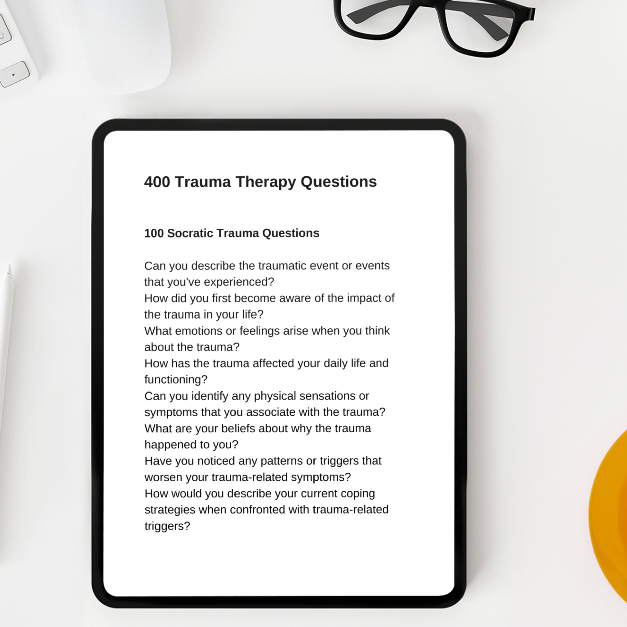 CBT Therapy Questions Bundle, Trauma Therapy, Therapist Cheat Sheet ...