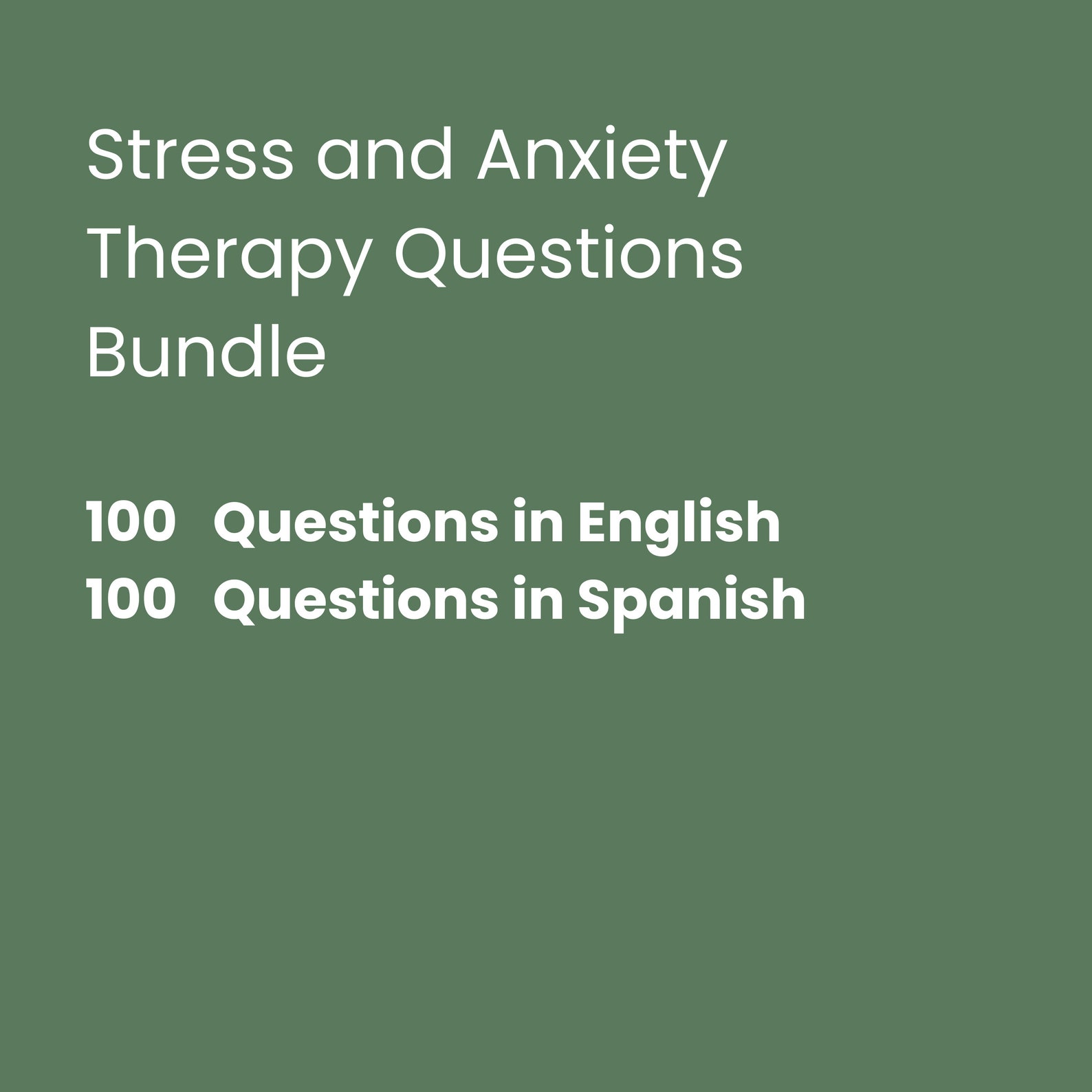 Spanish Stress Anxiety Therapy Questions Bundle, Paquete De Preguntas ...