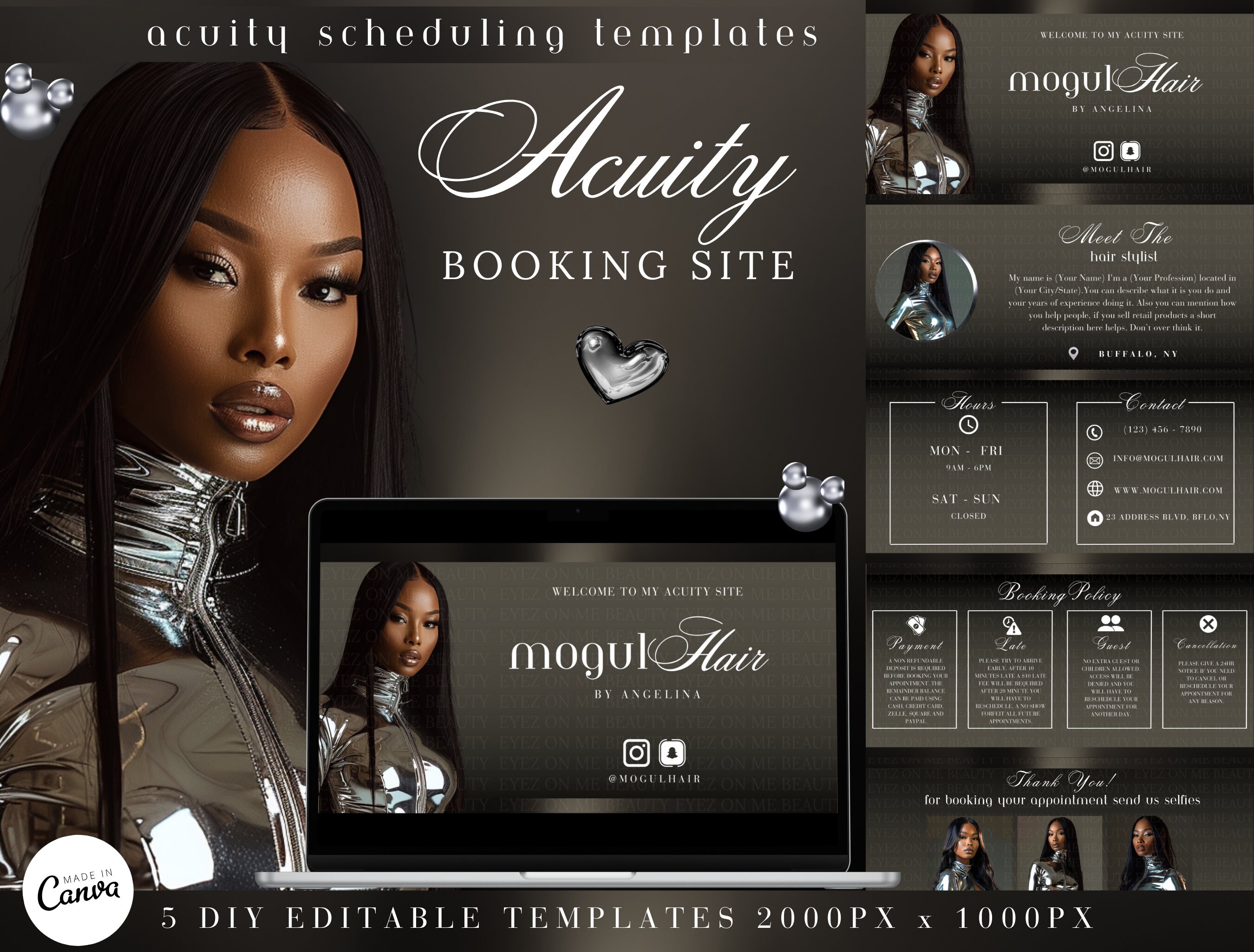 DIY Acuity Scheduling Templates Acuity Booking Site Hair Stylist ...