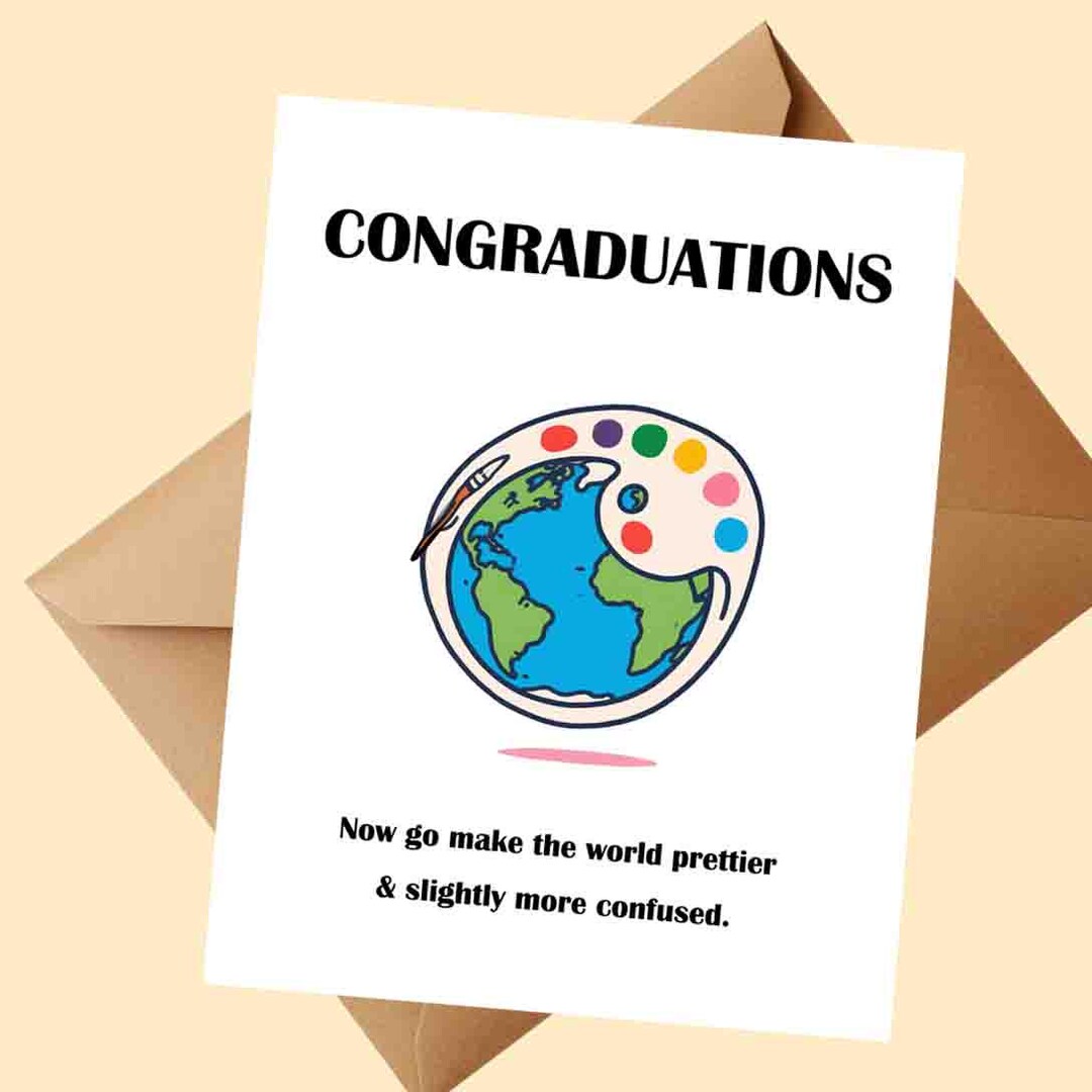 Funny Art Major Congratulations Card: Brother, Sister, Friend - Etsy Canada