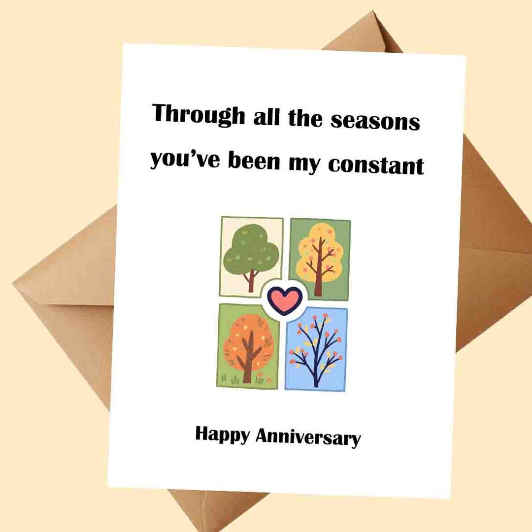 Custom Seasons 1st/2nd/ Anniversary Card 10th 20th 30th - Etsy
