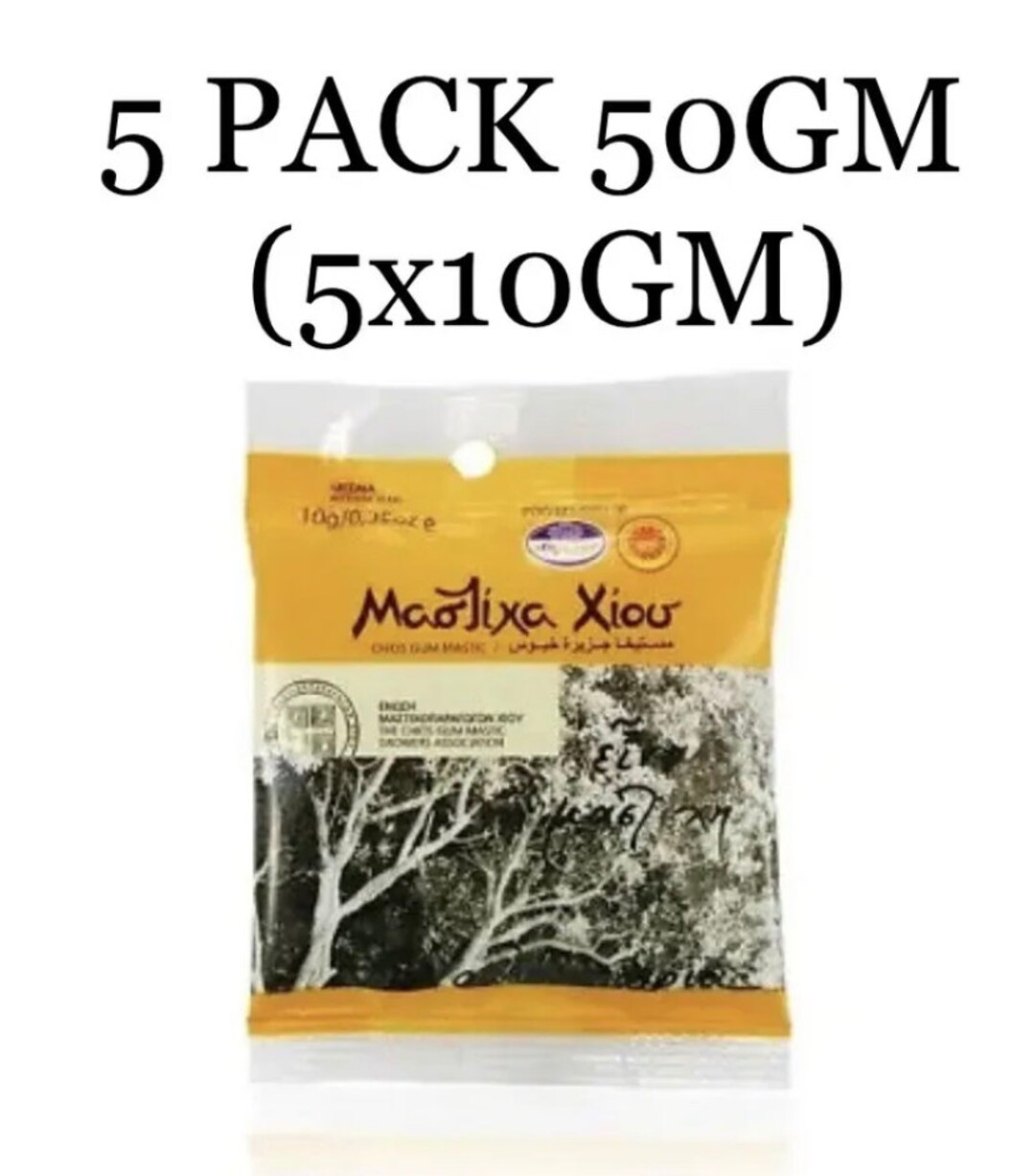 50gm (5x10) Chios Mastiha 100% PURE Natural Mastic Gum 10gm Pack ...