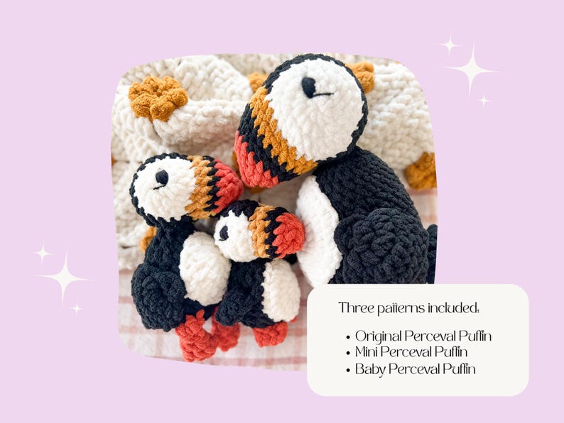 Crochet Puffin Amigurumi Pattern Bundle, 3 Sizes (digital PDF) - Etsy