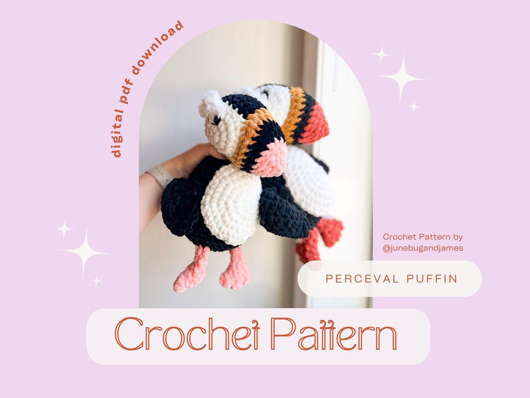 Crocheted Puffin Amigurumi Pattern, Digital Crochet Puffin Pattern ...