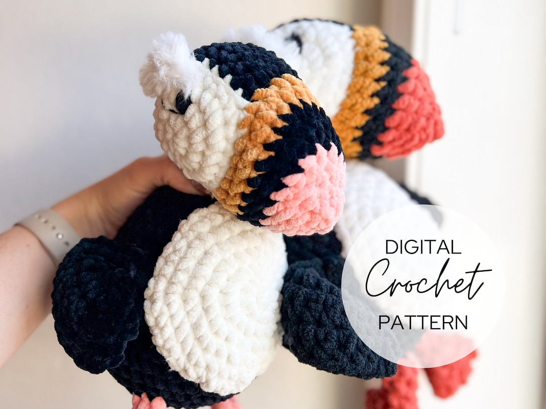 Crocheted Puffin Amigurumi Pattern, Digital Crochet Puffin Pattern ...