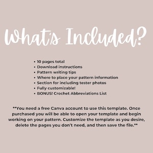 Crochet Pattern Template, Basic Crochet Pattern Template, Canva Crochet Pattern Template ...