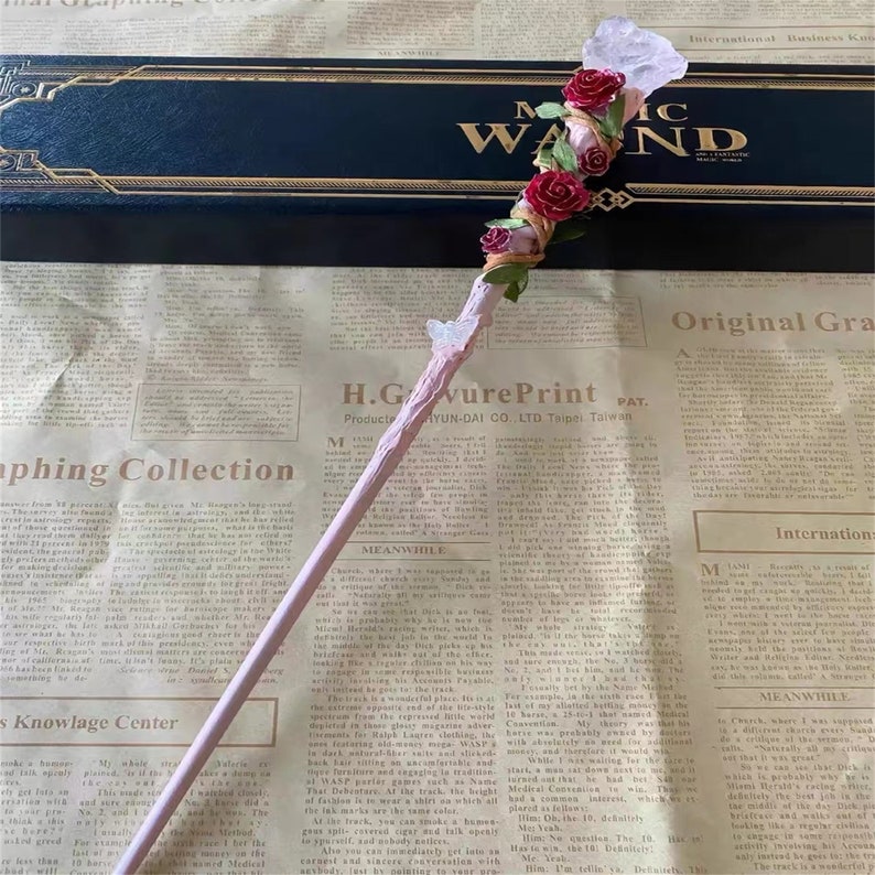Handmade Original Wand Thorn Rose Snake Yard Wand Crystal Wand - Etsy