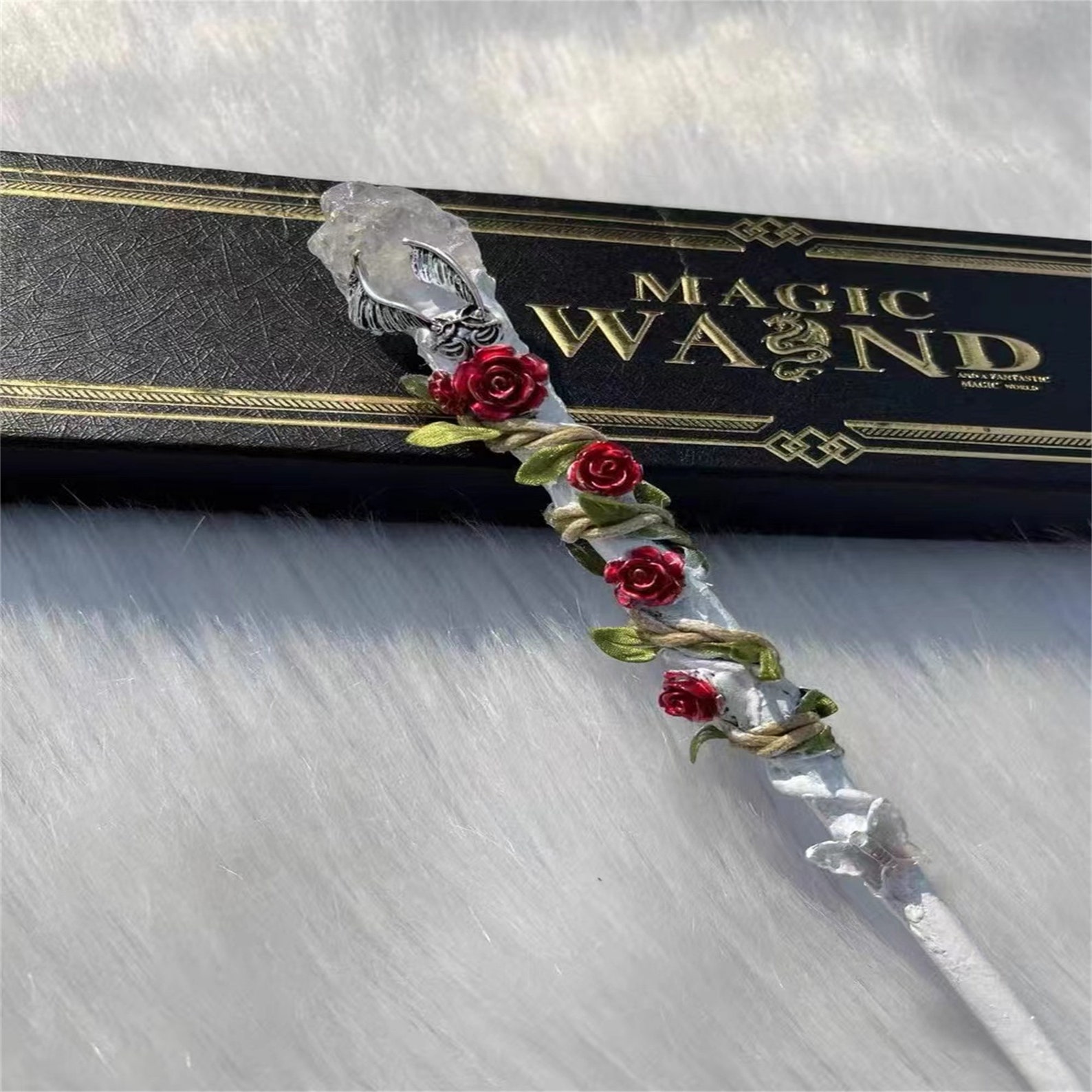 Handmade Original Wand Thorn Rose Snake Yard Wand Crystal Wand - Etsy