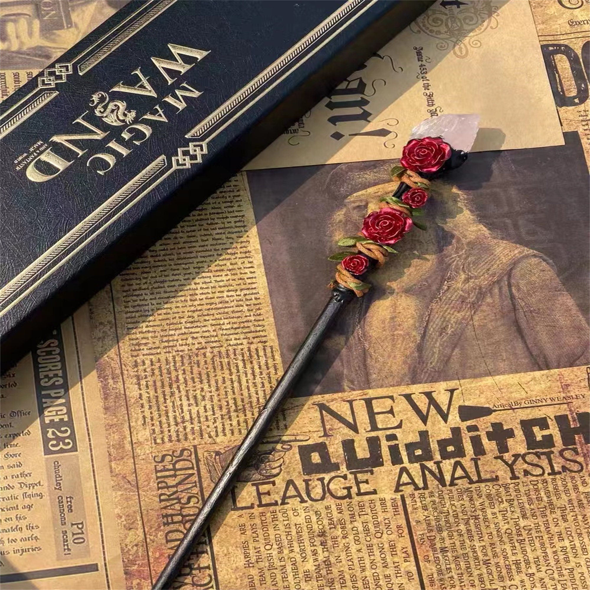 Handmade Original Wand Thorn Rose Snake Yard Wand Crystal Wand - Etsy