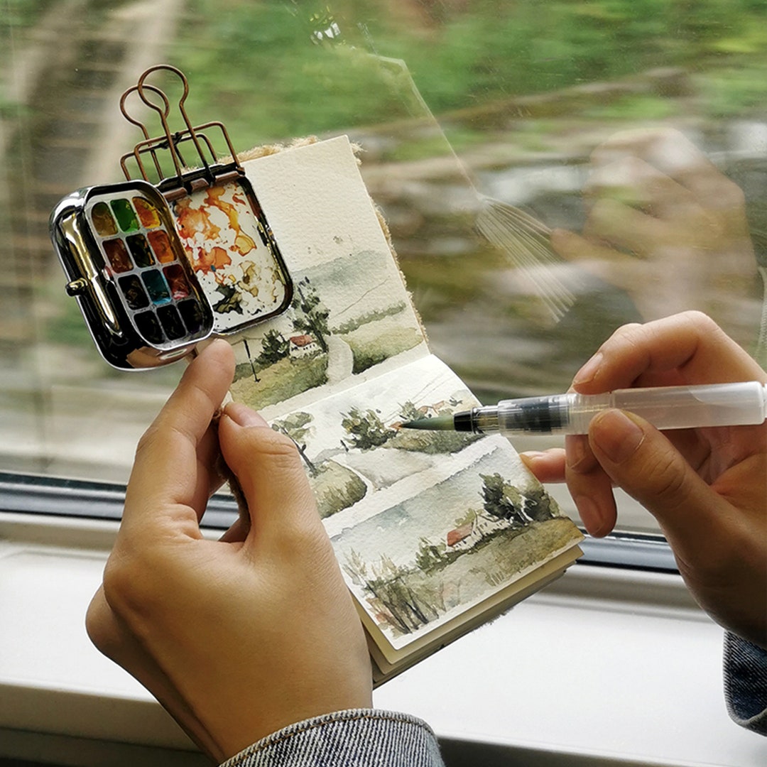 Portable Painter portable Watercolor Palette 12 Color Paint Box travel Portable Painter portable Watercolor Palette 12 Color Paint Box travel