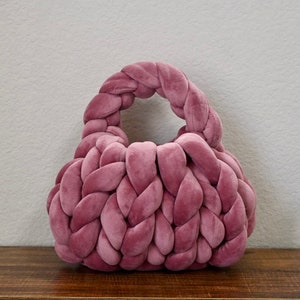 Handmade Chunky Velvet Yarn Bags, Giant Yarn Bags, Velvet Knitting Bag, Big Yarn Bag, Cute Bag ...