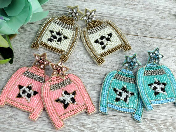 Handmade Sequin Seed Beaded Western Cowgirl Cow Print Star - Etsy