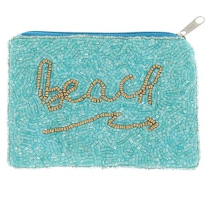 Handmade Seed Beaded Beachy Starfish Shell Coin Bag Purse Boho Tropical ...