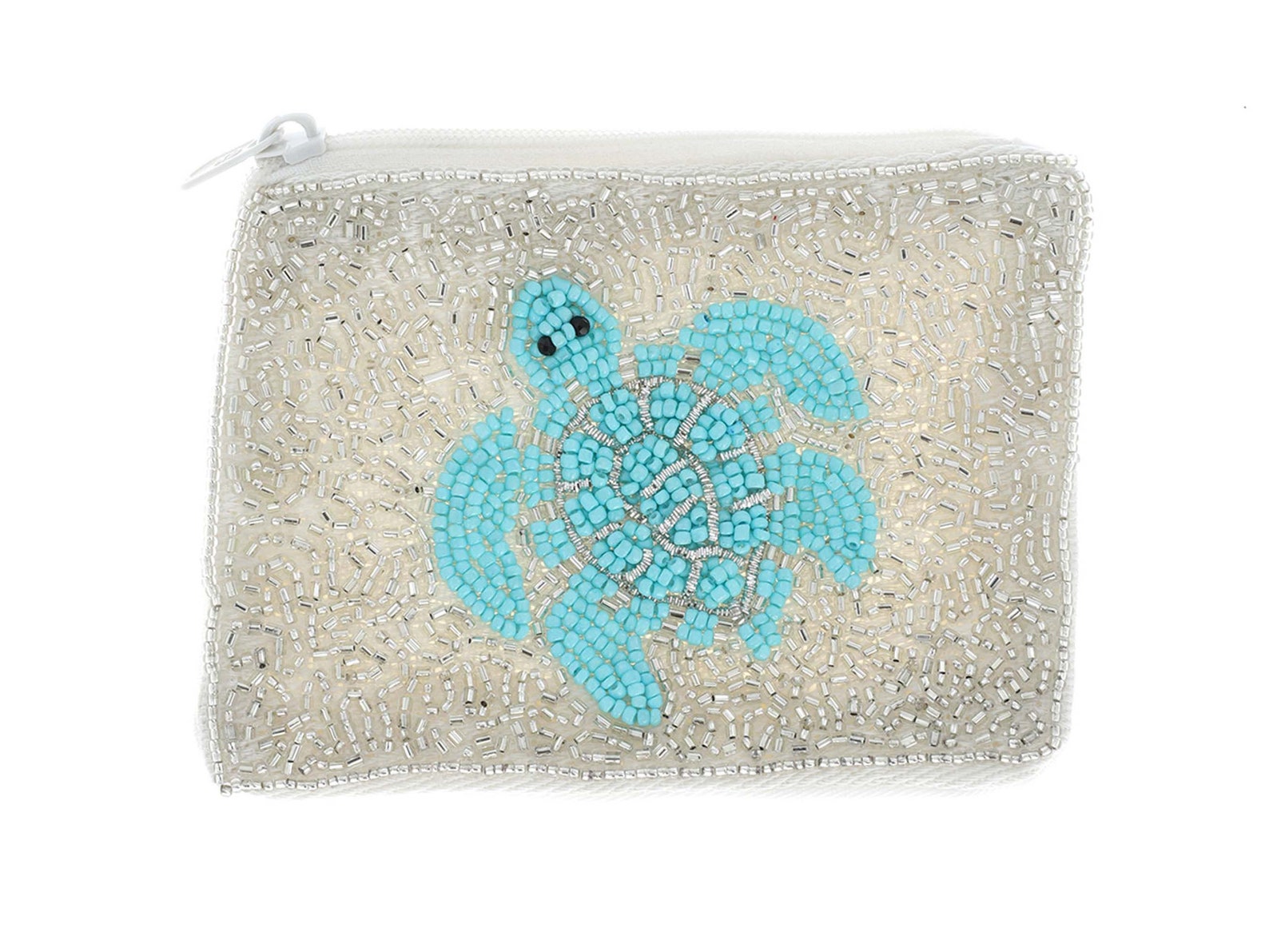 Handmade Seed Beaded Beachy Starfish Shell Coin Bag Purse Boho Tropical ...