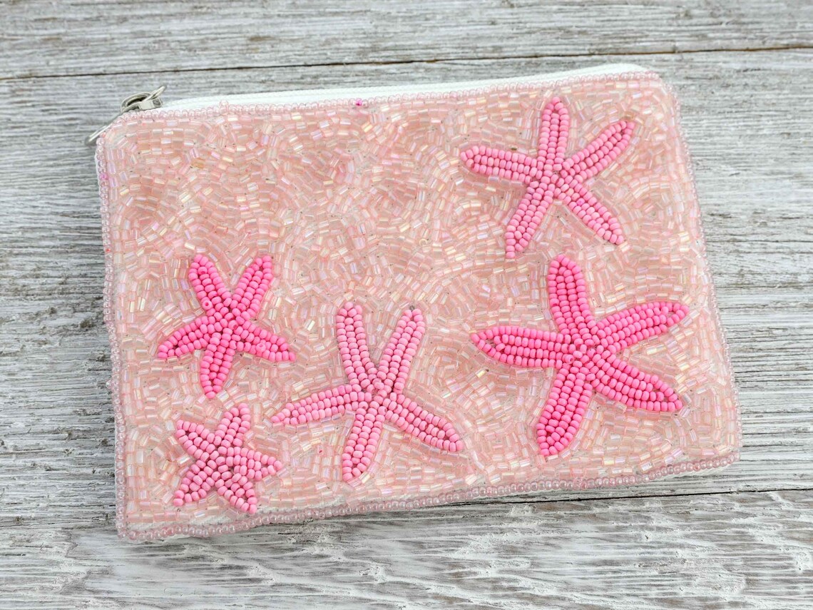 Handmade Seed Beaded Beachy Starfish Shell Coin Bag Purse Boho - Etsy
