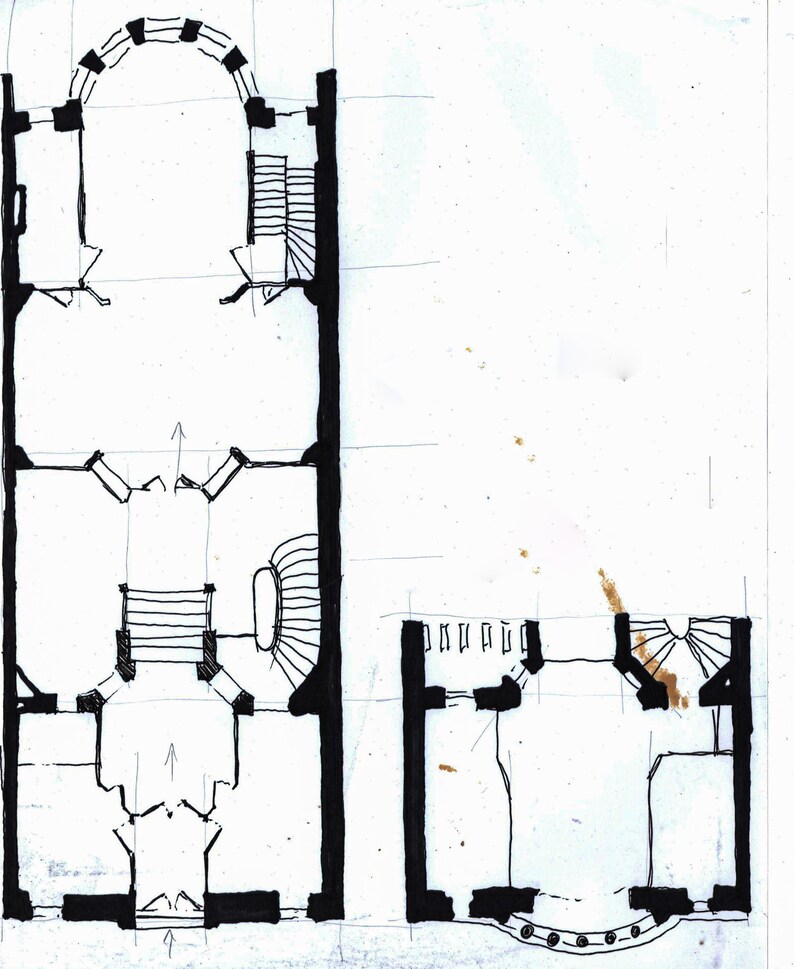 Ink and Prismacolor Drawing of the Tassel Building - Etsy