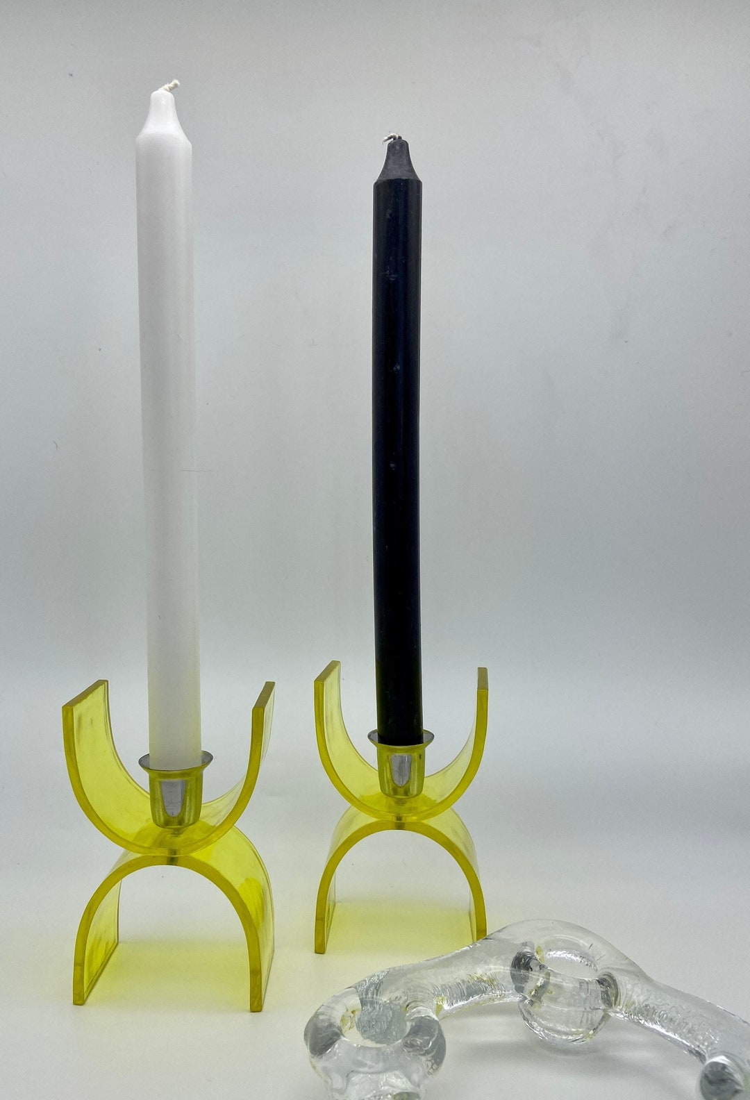 A Pair of Mid Century Modern Lucite / Acrylic Candle Stick Holders - Etsy