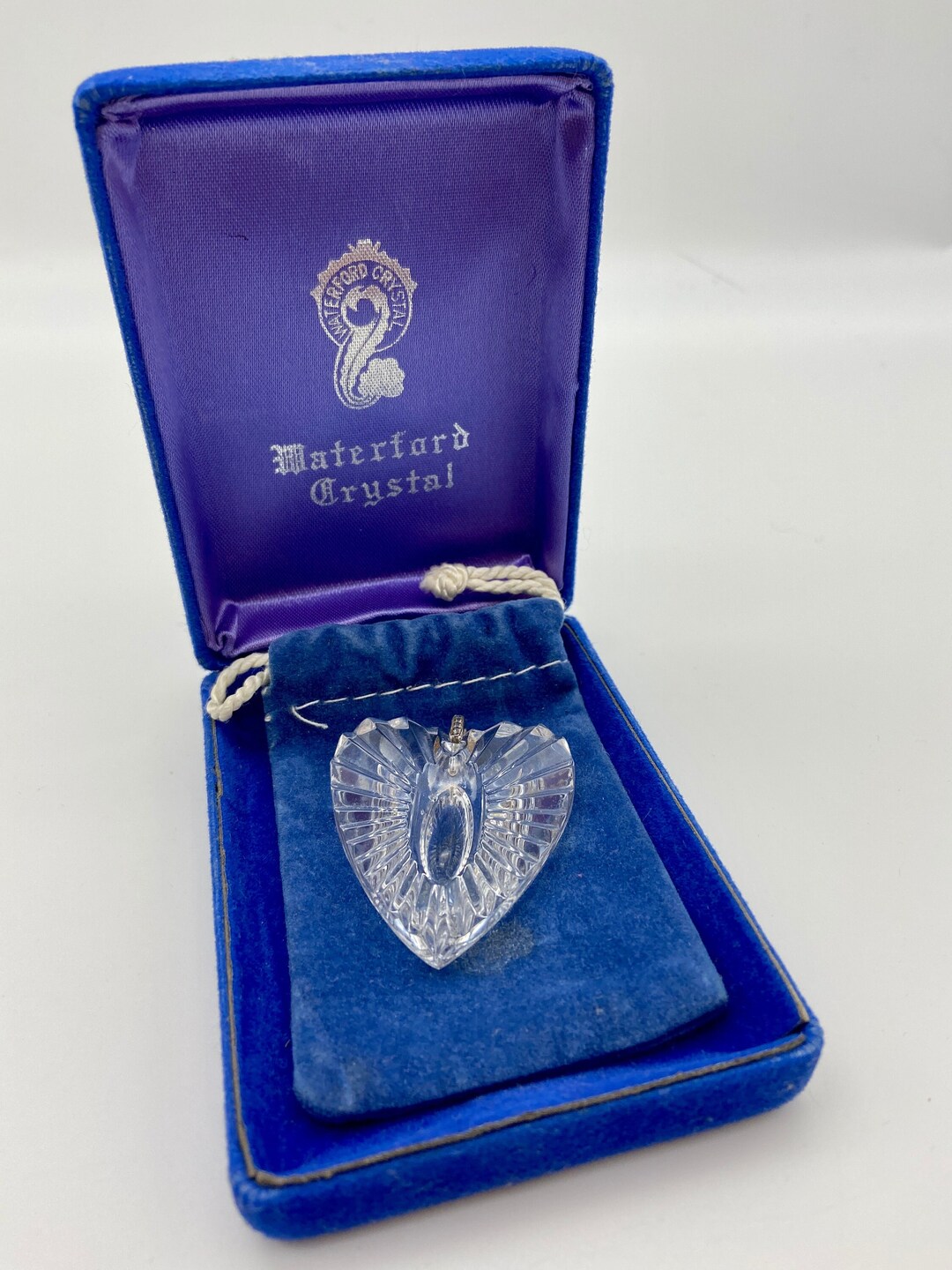 Vintage Waterford Crystal Heart Pendent - Etsy