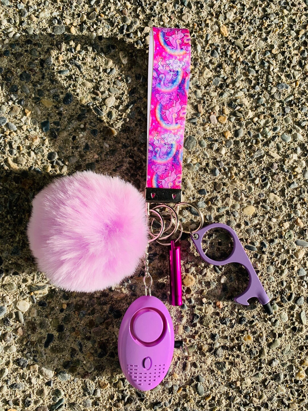 Unicorn Wristlet Safety Keychain - Etsy
