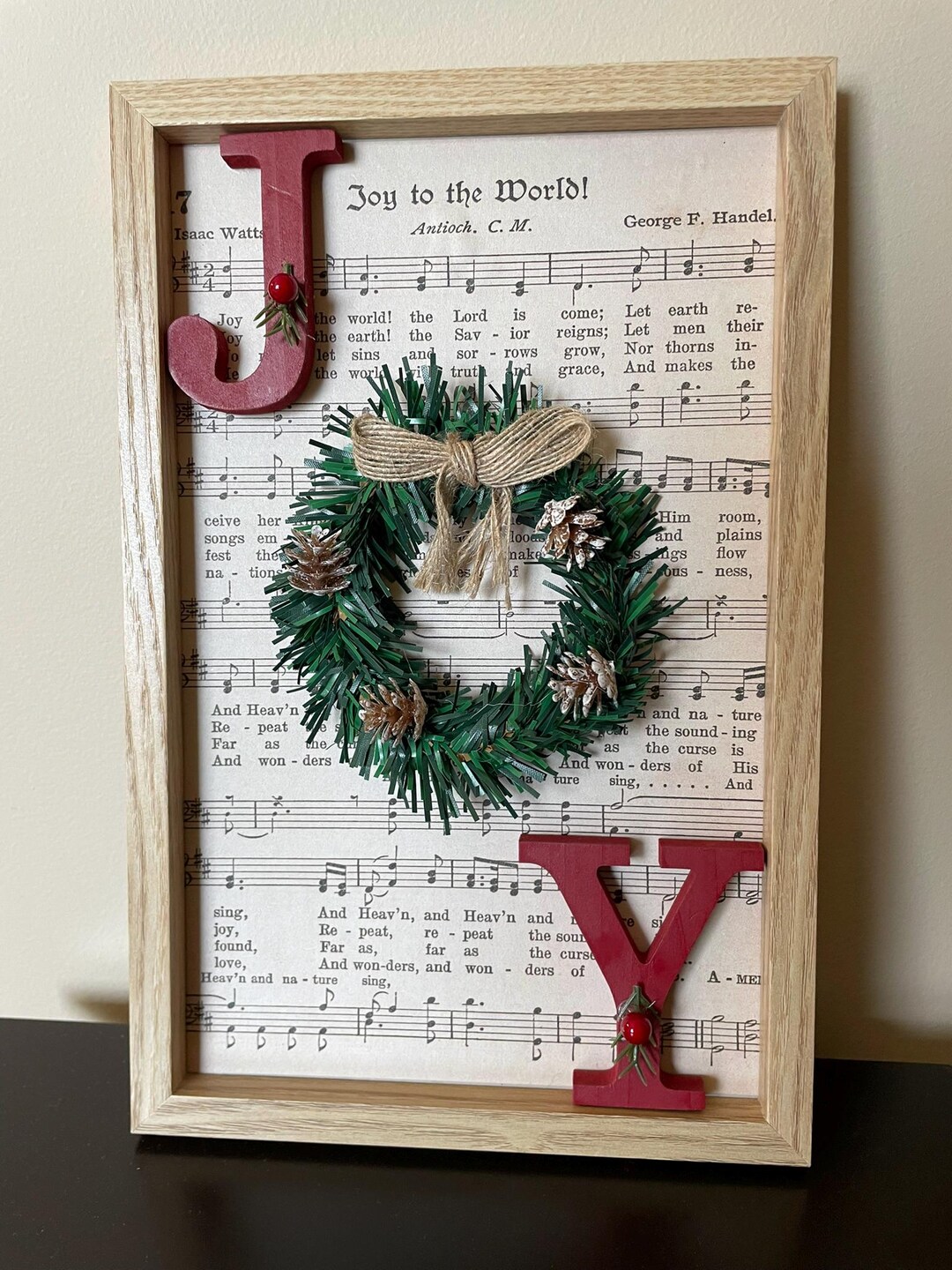 Christmas Carol "joy to the World" Decoupage Wood Frame Wall Decor - Etsy